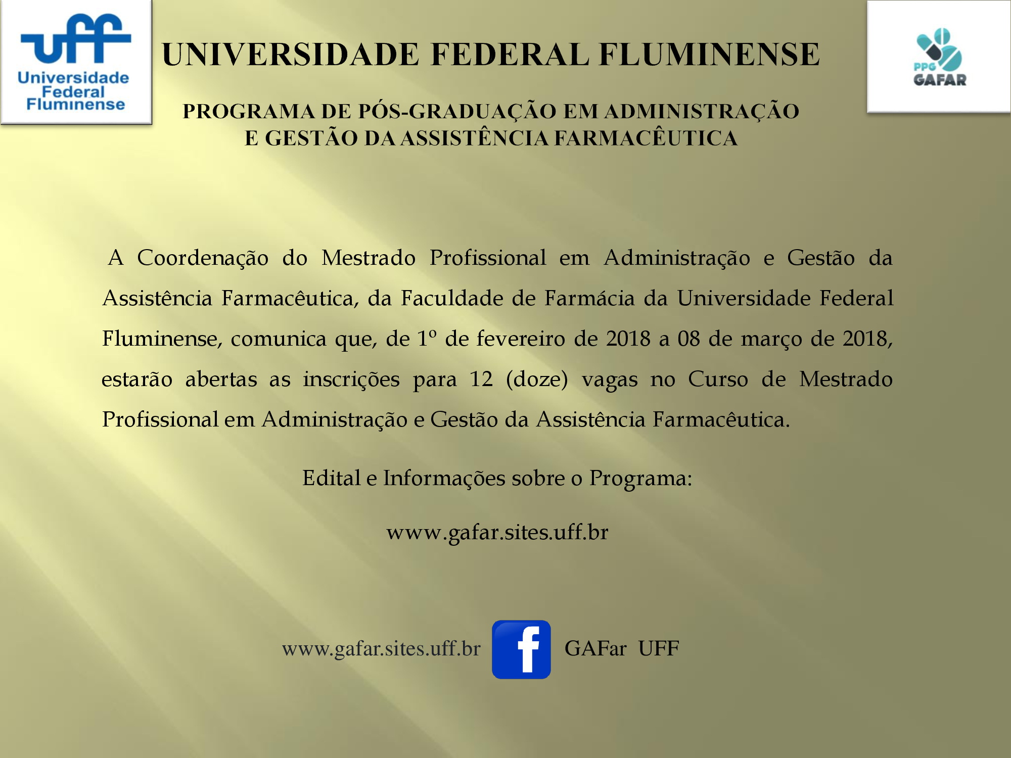 Mestrado Profissional em Administração e Gestão da Assistência pela UFF ...